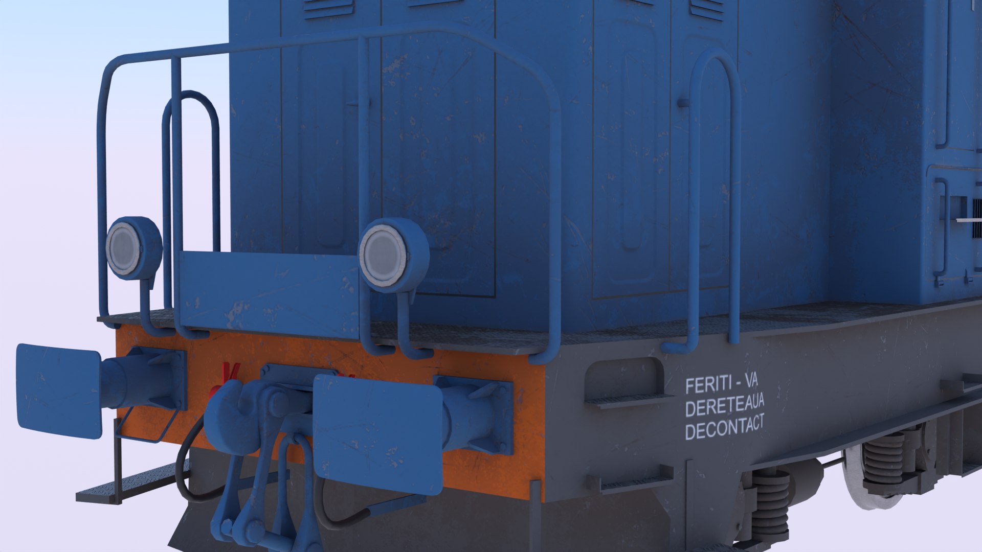 3D Locomotive Blue-orange - TurboSquid 2248382