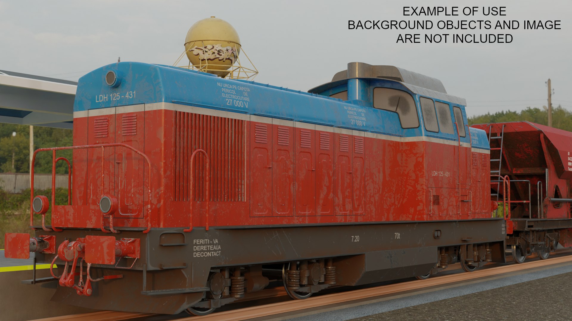3D Locomotive Red-blue - TurboSquid 2248382