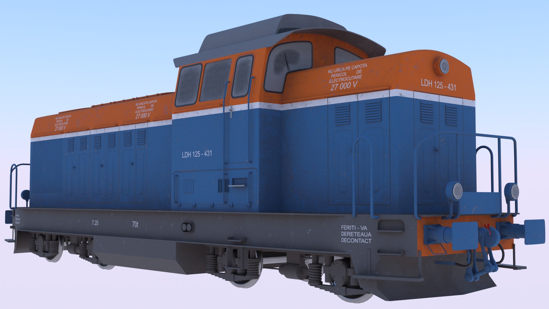 3D Locomotive Blue-orange - TurboSquid 2248382