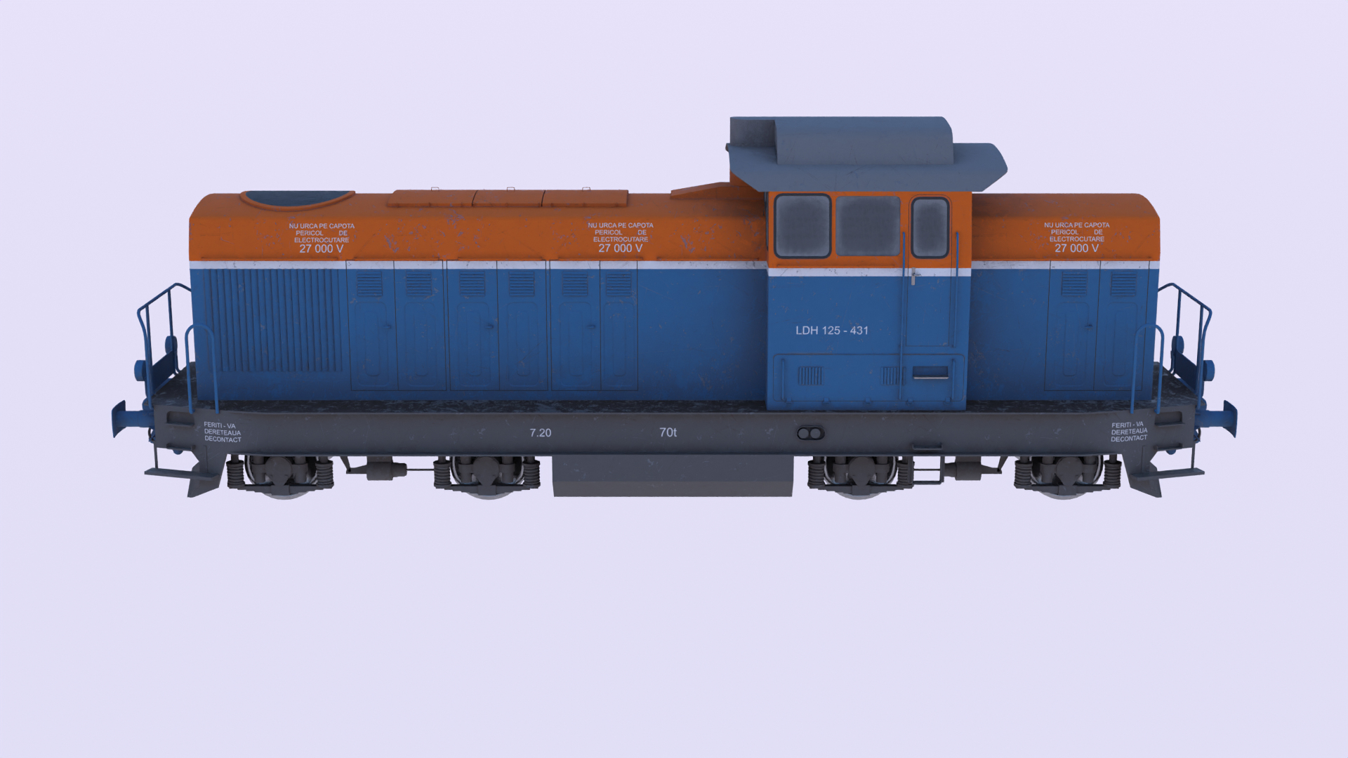 3D Locomotive Blue-orange - TurboSquid 2248382