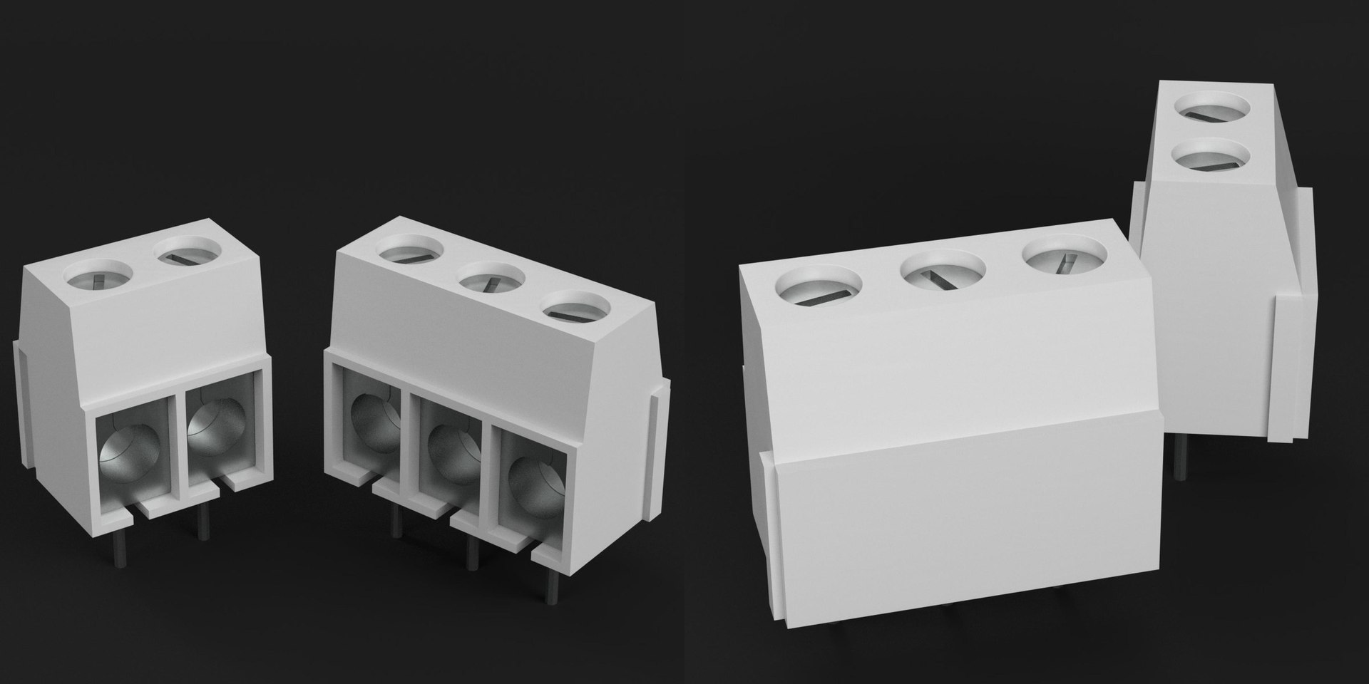 3D Board Mounted Screw Terminals - TurboSquid 1869178