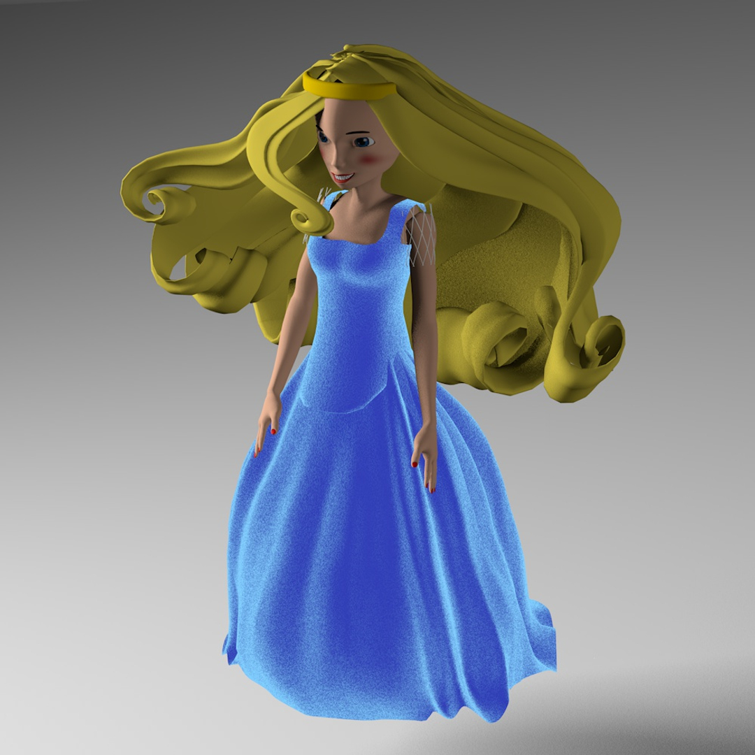 3d cartoon princess model
