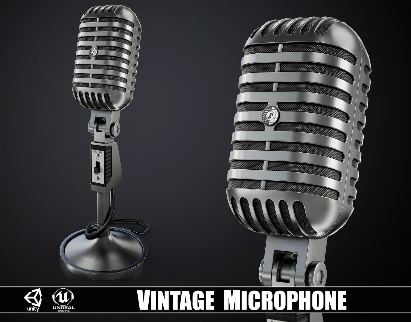 Classic Vintage Microphone 3D - TurboSquid 2210623
