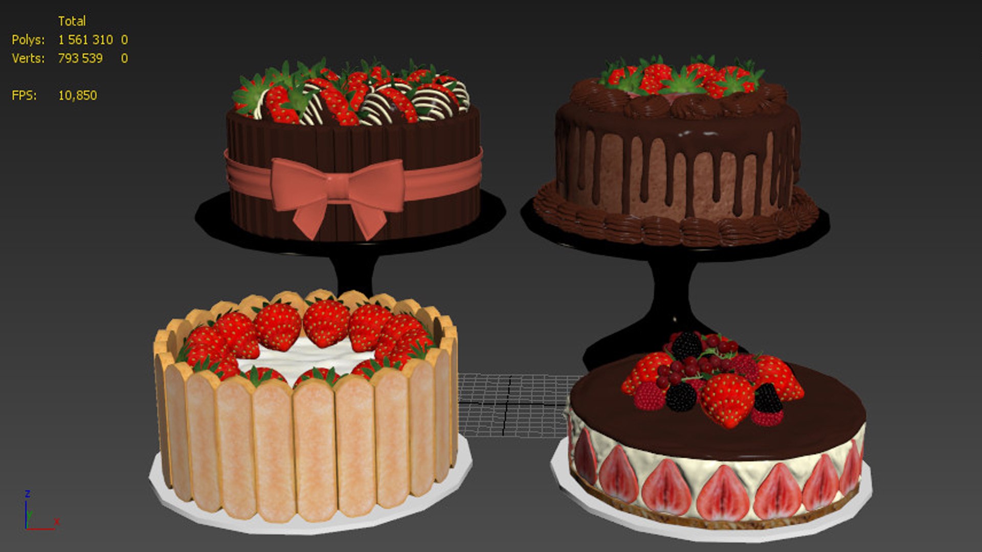 3D model Strawberry cake collection - TurboSquid 1900972