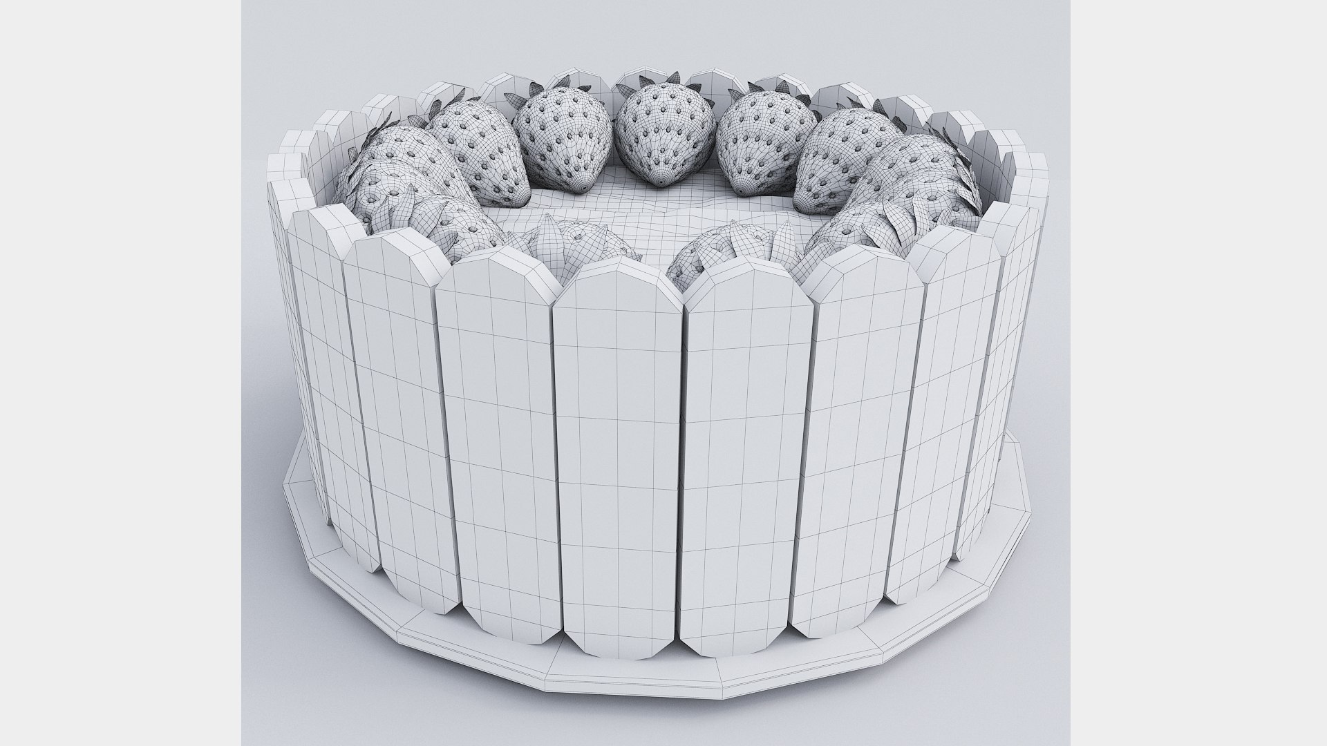 3D Model Strawberry Cake Collection - TurboSquid 1900972
