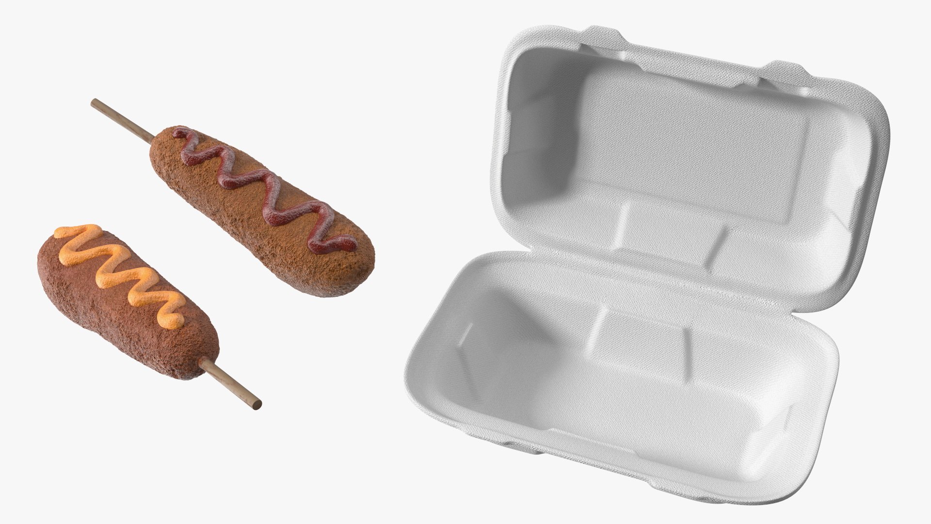 Corn Dog In Food Container 3D Model - TurboSquid 2342588