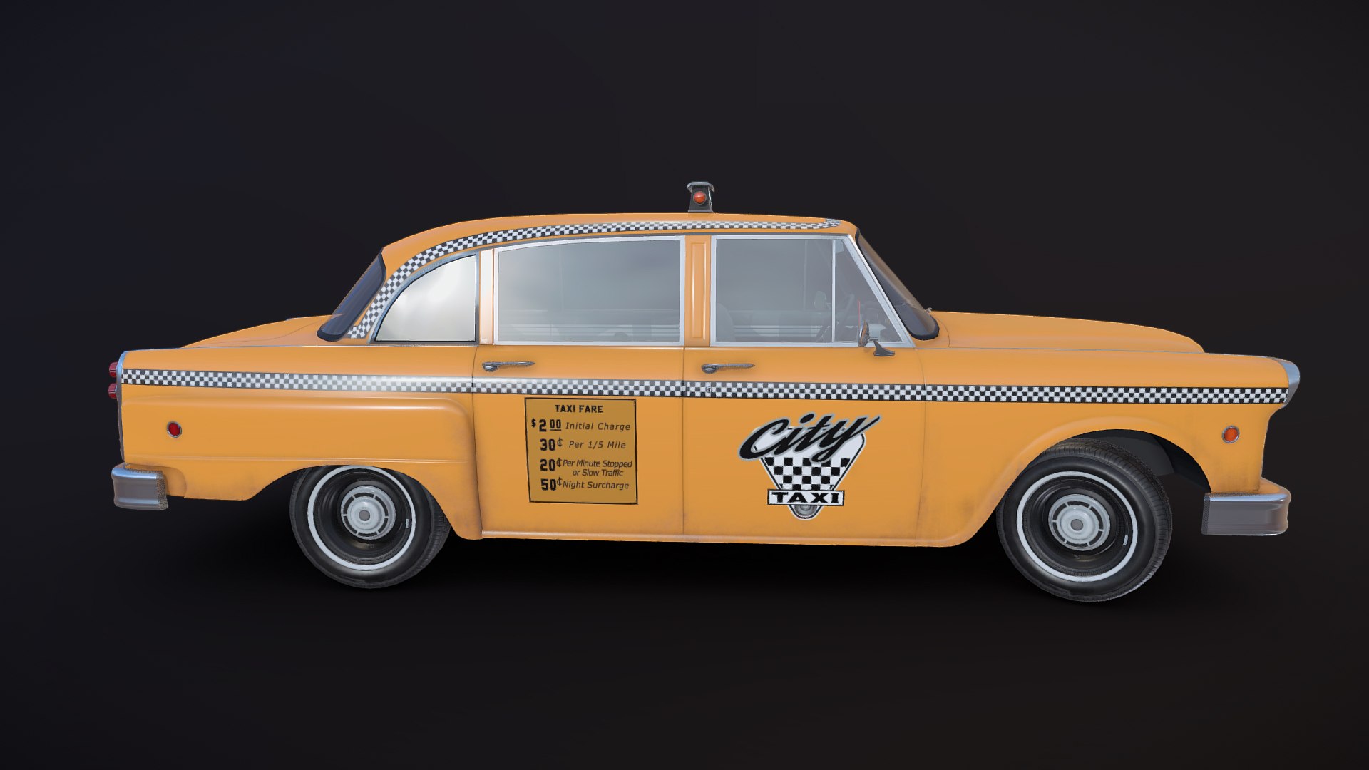 3D Yellow Taxi PBR - TurboSquid 1814227
