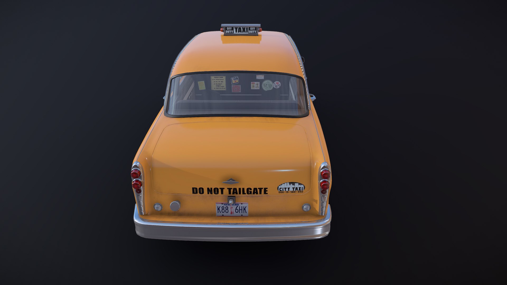 3D Yellow Taxi PBR - TurboSquid 1814227