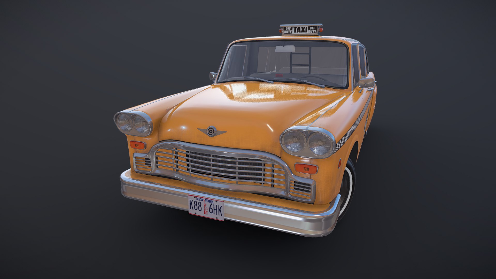 3D Yellow Taxi PBR - TurboSquid 1814227