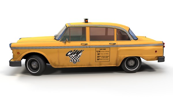 3D Yellow taxi PBR - TurboSquid 1814227