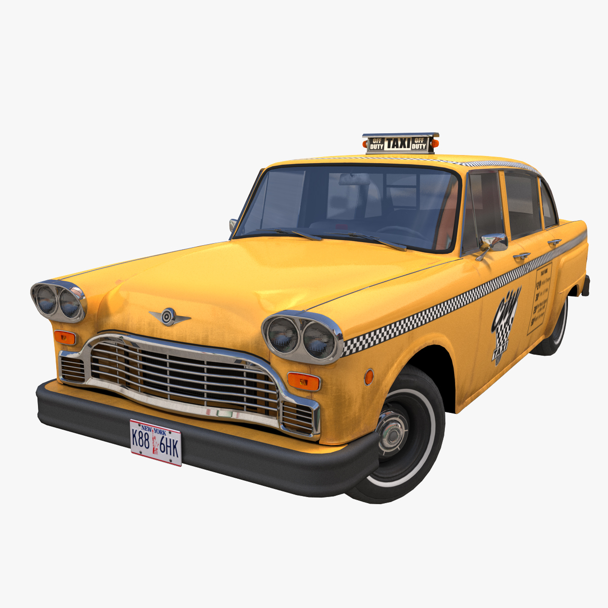 3D Yellow taxi PBR - TurboSquid 1814227