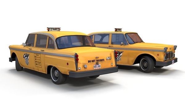3D Yellow taxi PBR - TurboSquid 1814227
