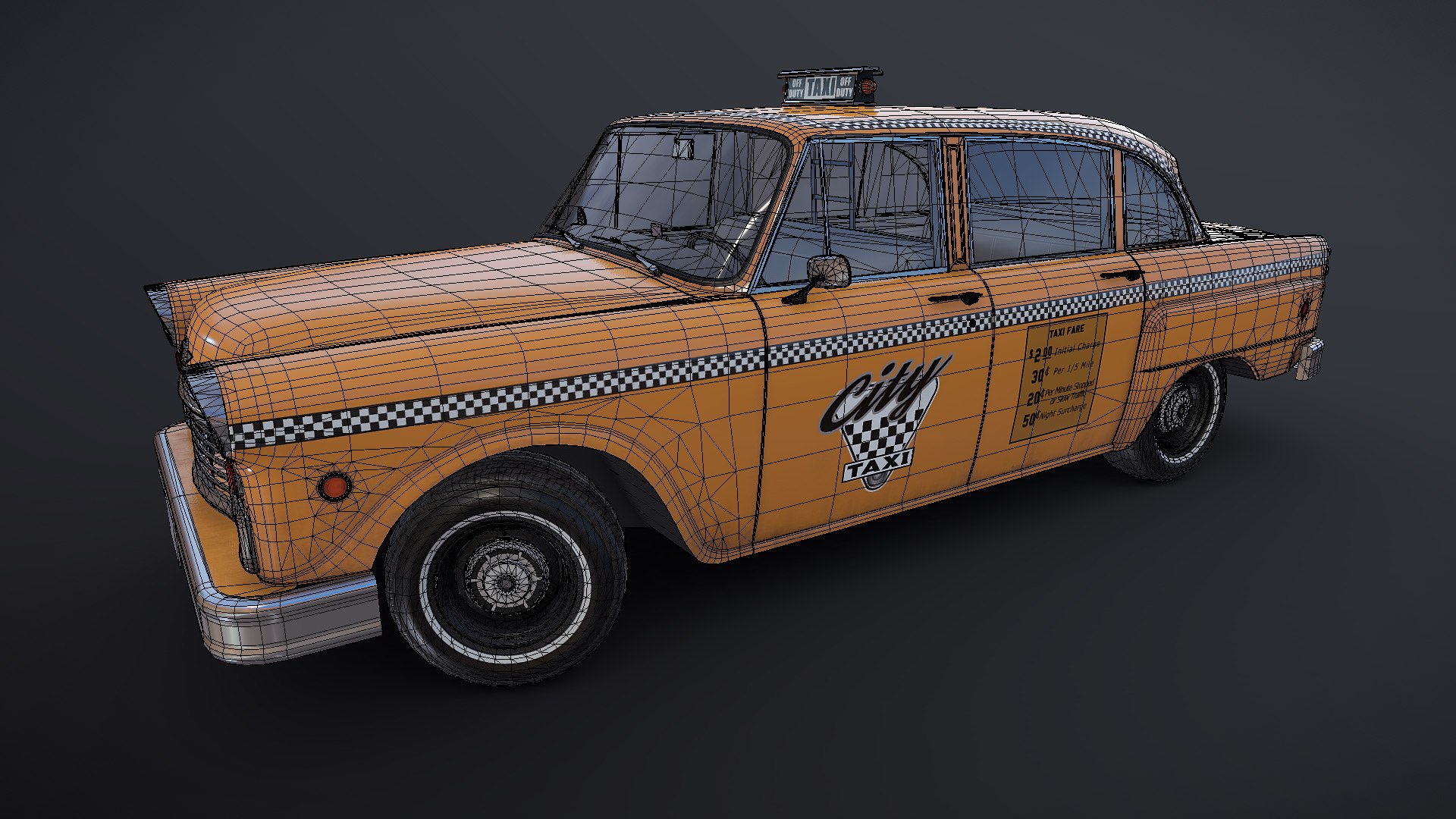 3D Yellow Taxi PBR - TurboSquid 1814227