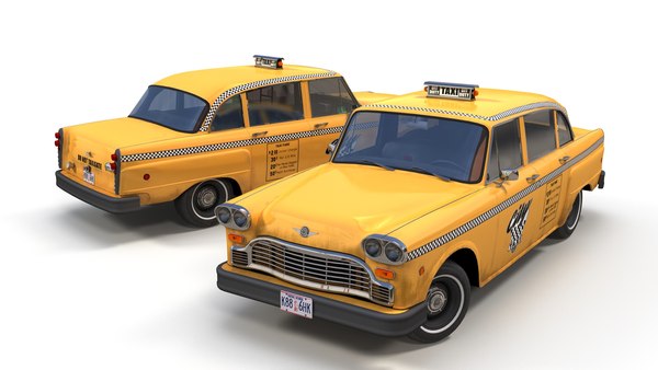 3D Yellow taxi PBR - TurboSquid 1814227