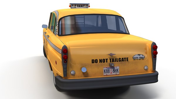 3D Yellow taxi PBR - TurboSquid 1814227