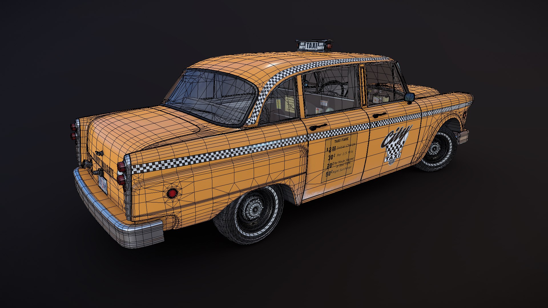 3D Yellow Taxi PBR - TurboSquid 1814227