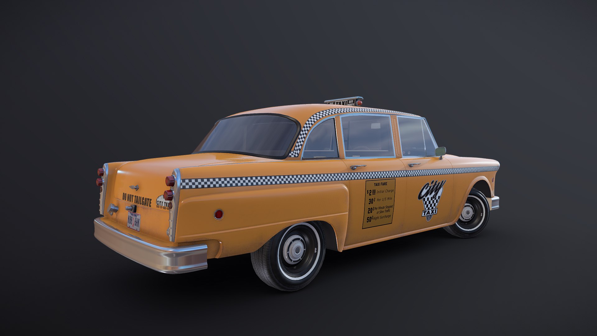 3D Yellow Taxi PBR - TurboSquid 1814227