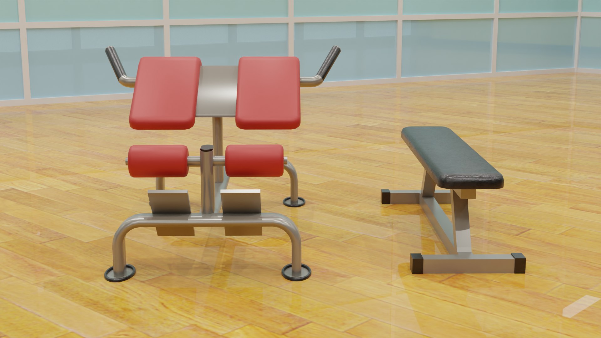 Hyperextension Gym 3D - TurboSquid 2145225