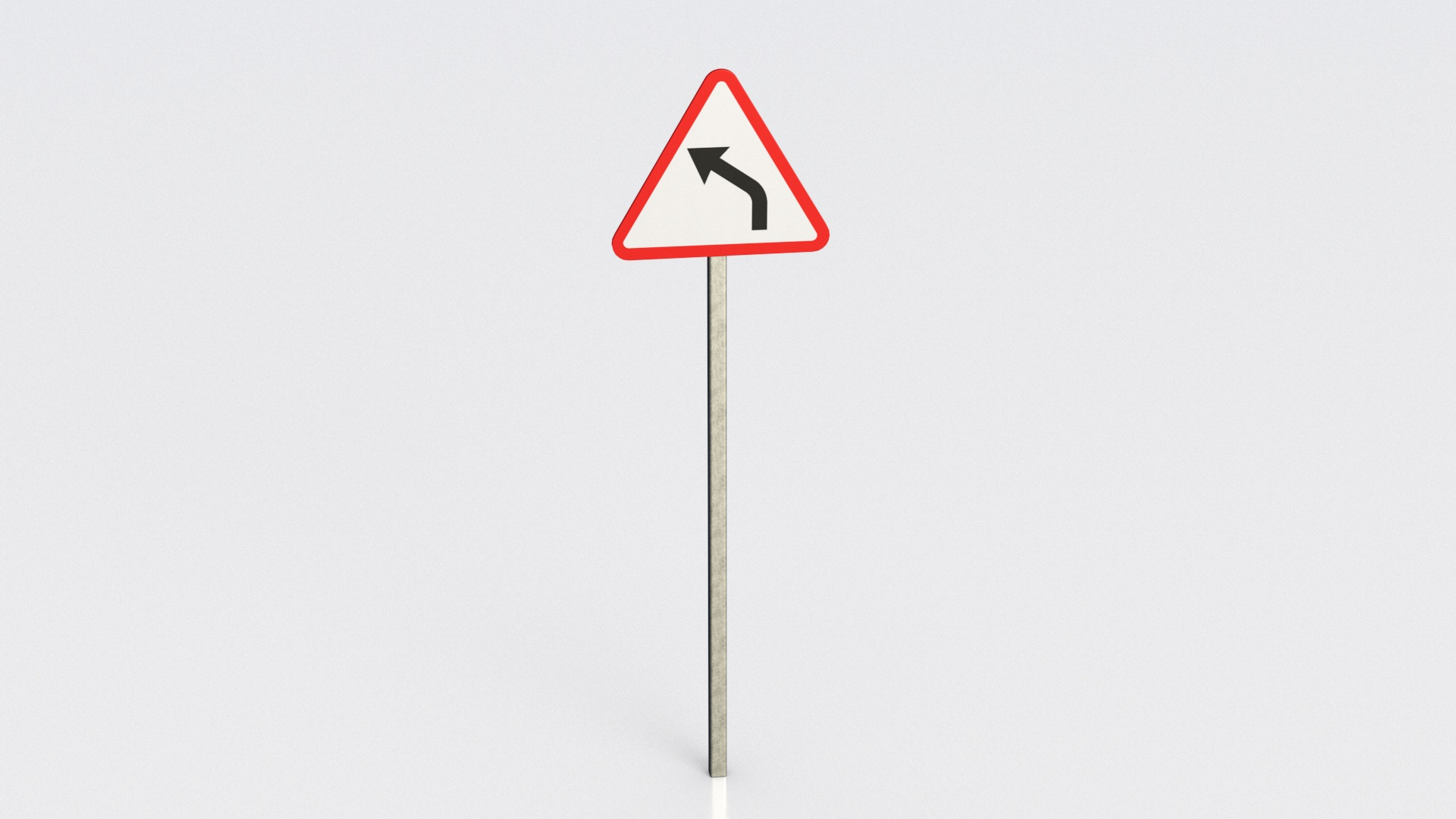 3D Left Curve Road Sign Model - TurboSquid 2106076