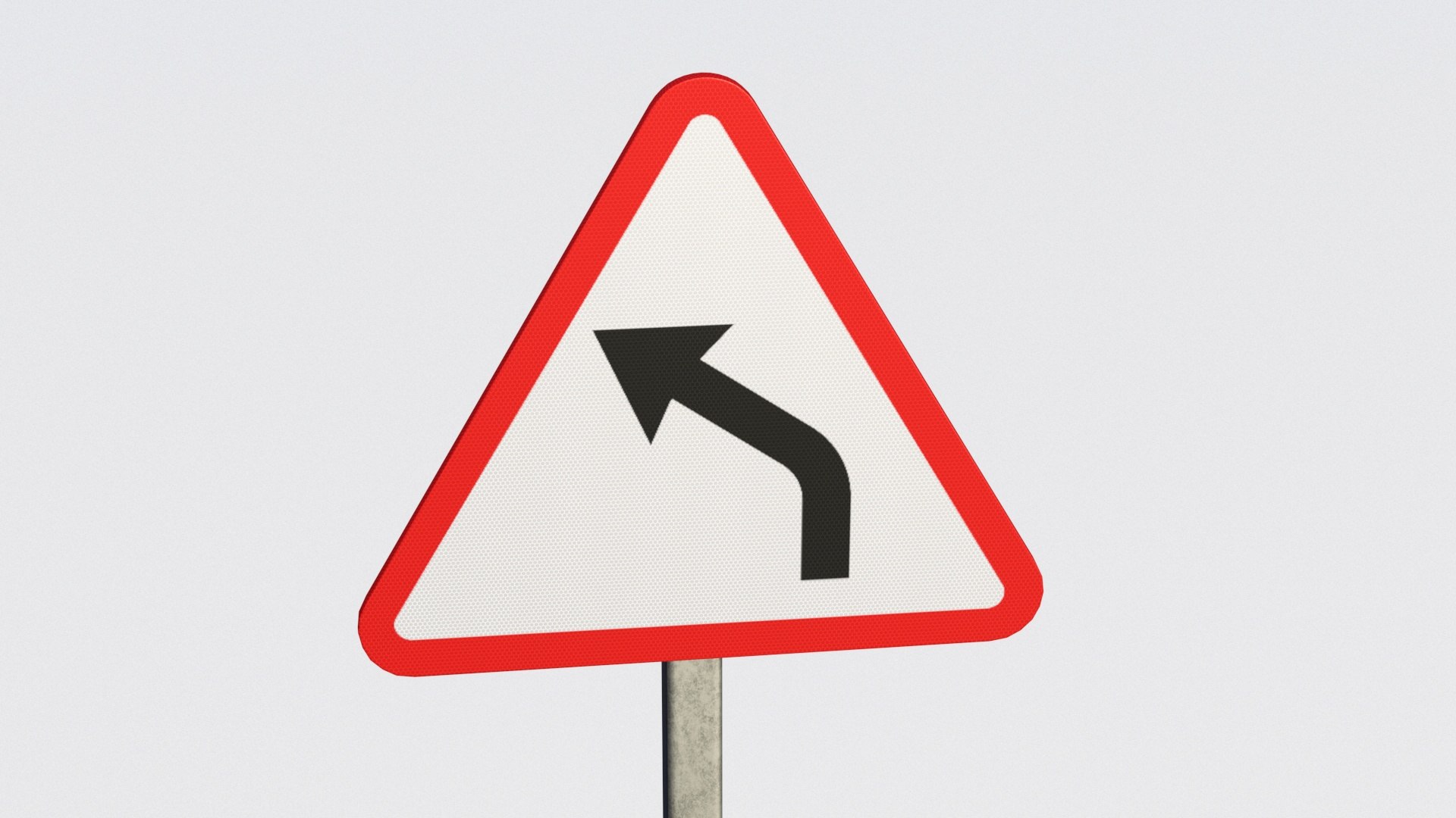 3D Left Curve Road Sign Model - TurboSquid 2106076