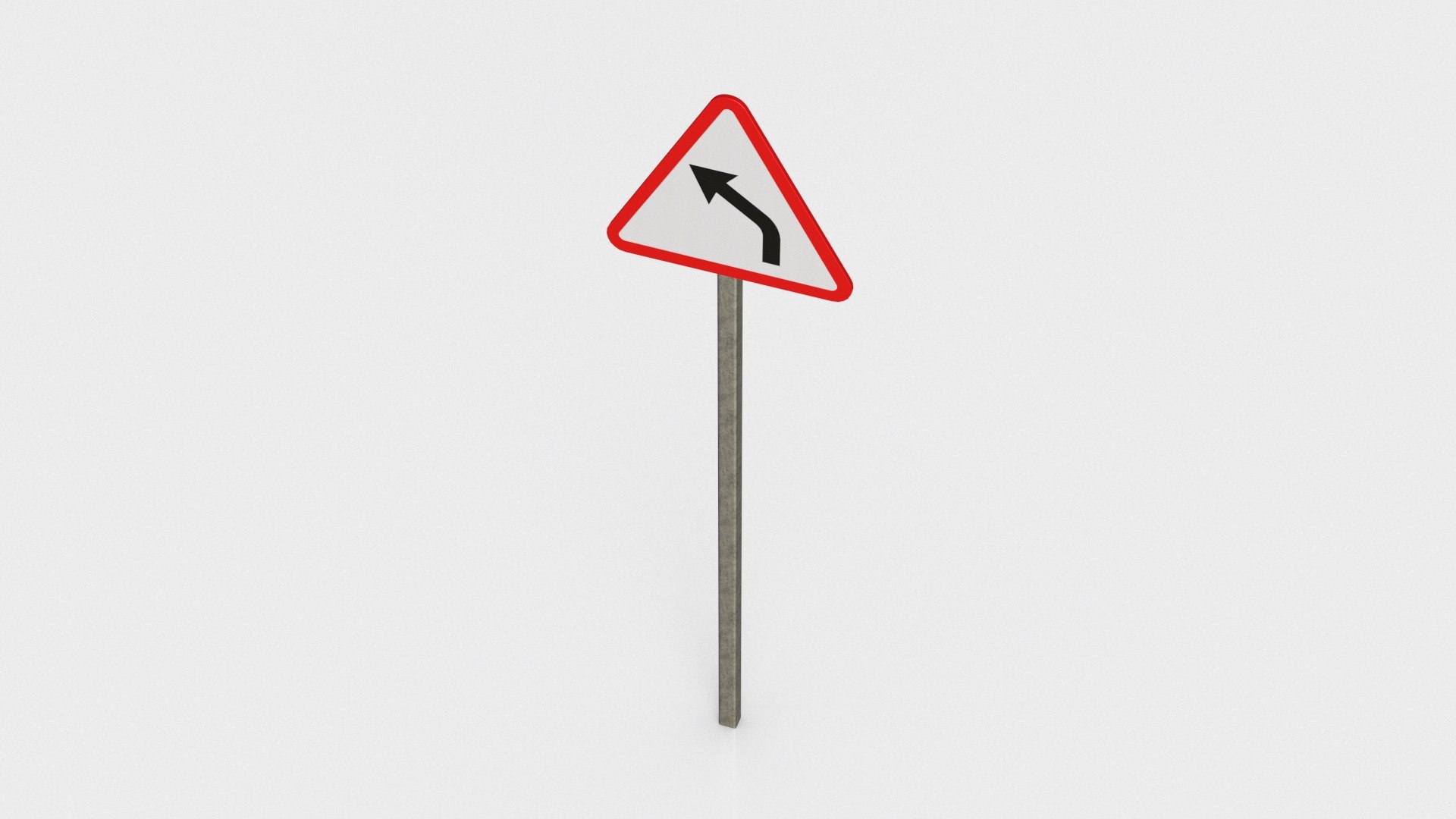 3D Left Curve Road Sign Model - TurboSquid 2106076