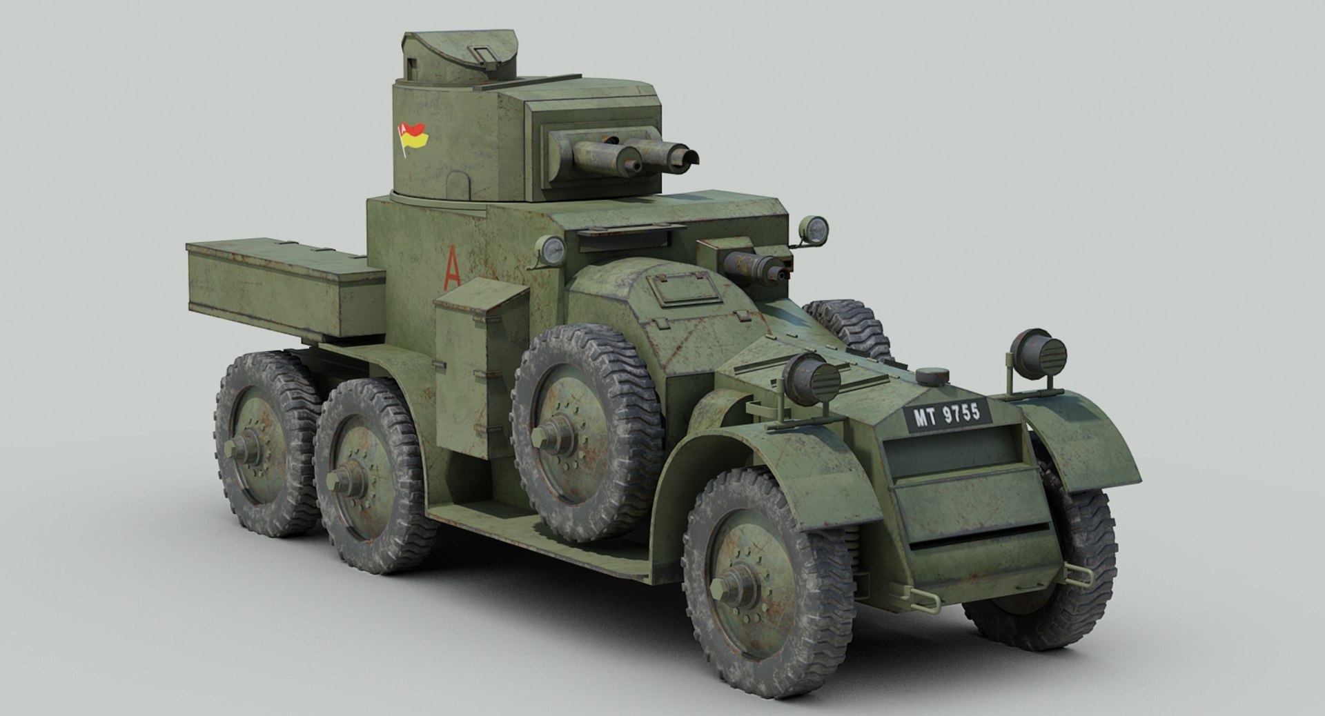 British lanchester mk2 armored car 3D model - TurboSquid 1421775