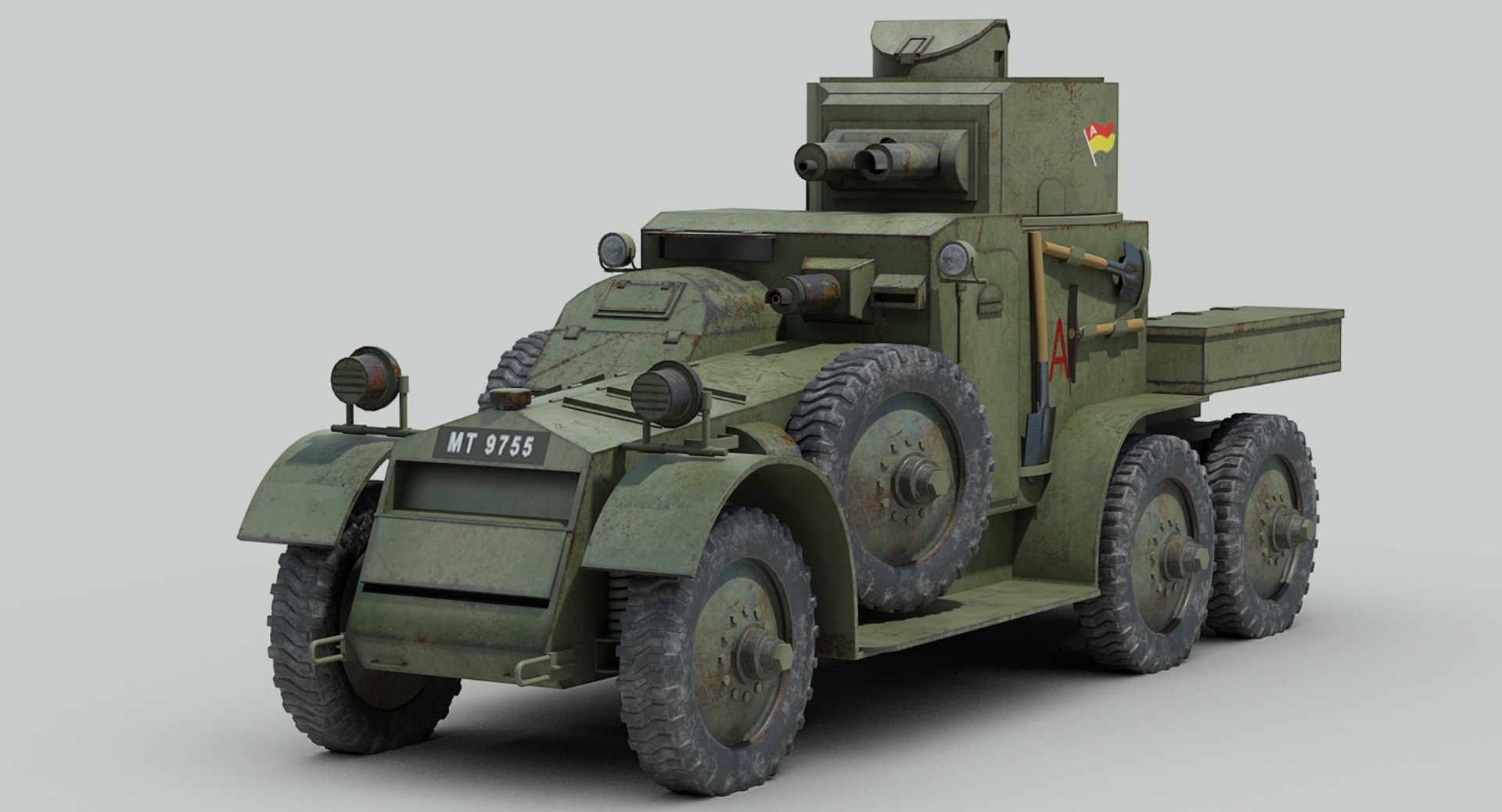 British lanchester mk2 armored car 3D model - TurboSquid 1421775