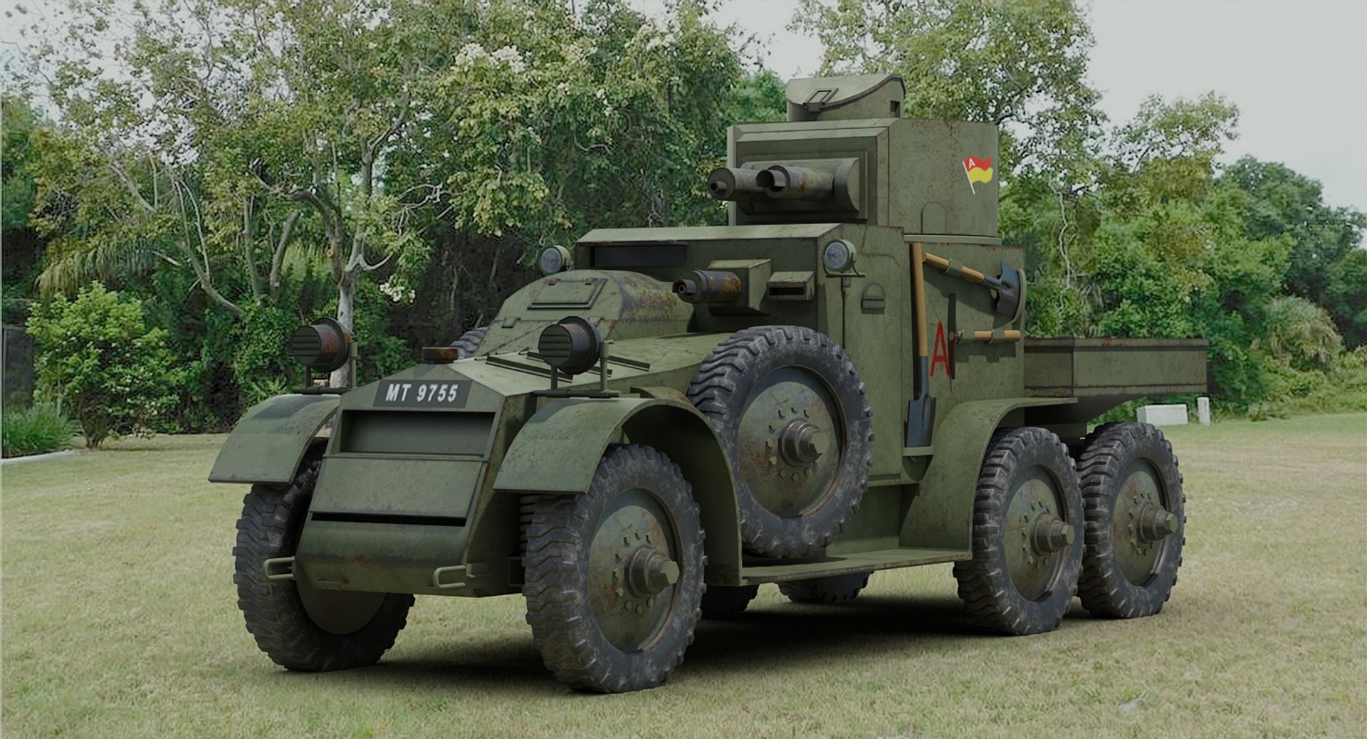 British lanchester mk2 armored car 3D model - TurboSquid 1421775