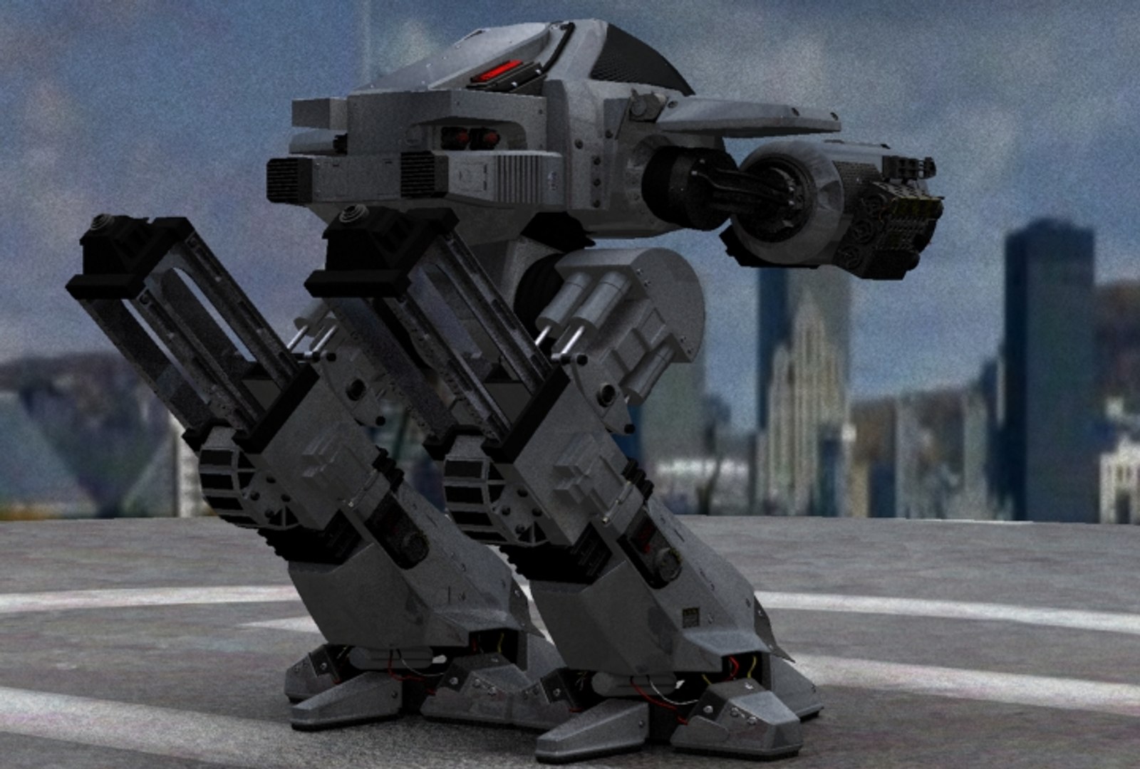 Ed 209 Robocop White 3d Model