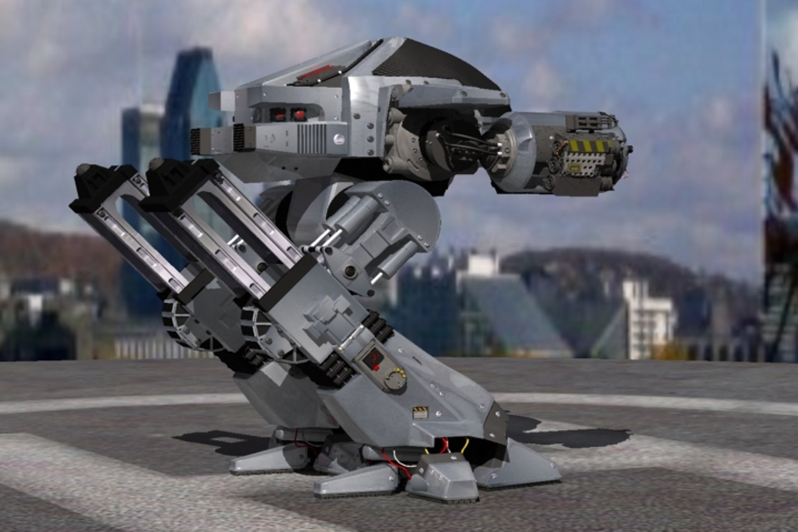 Ed 209 Robocop White 3d Model