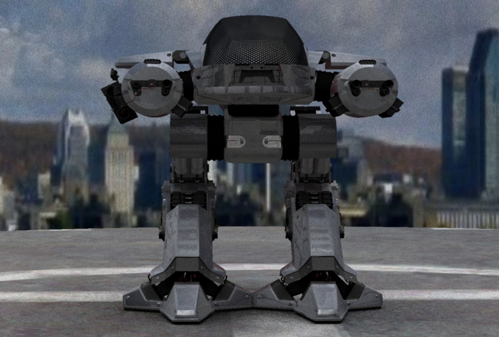 Ed 209 Robocop White 3d Model