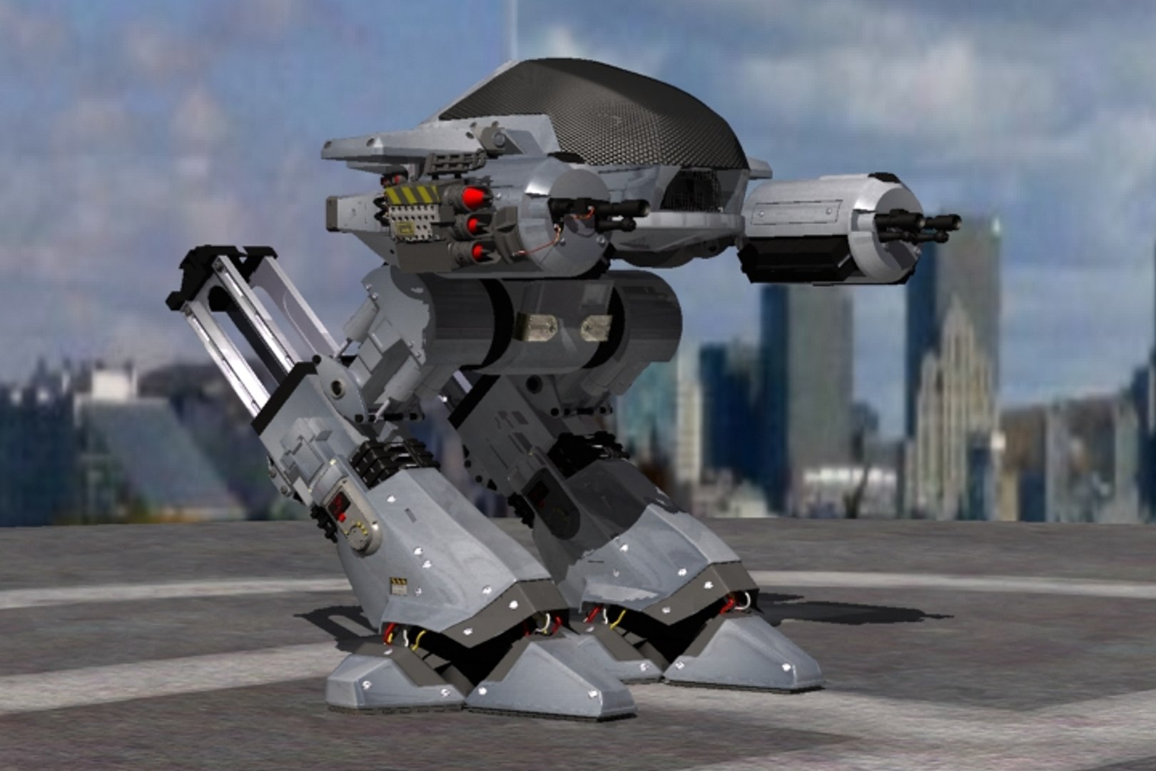 Ed 209 Robocop White 3d Model