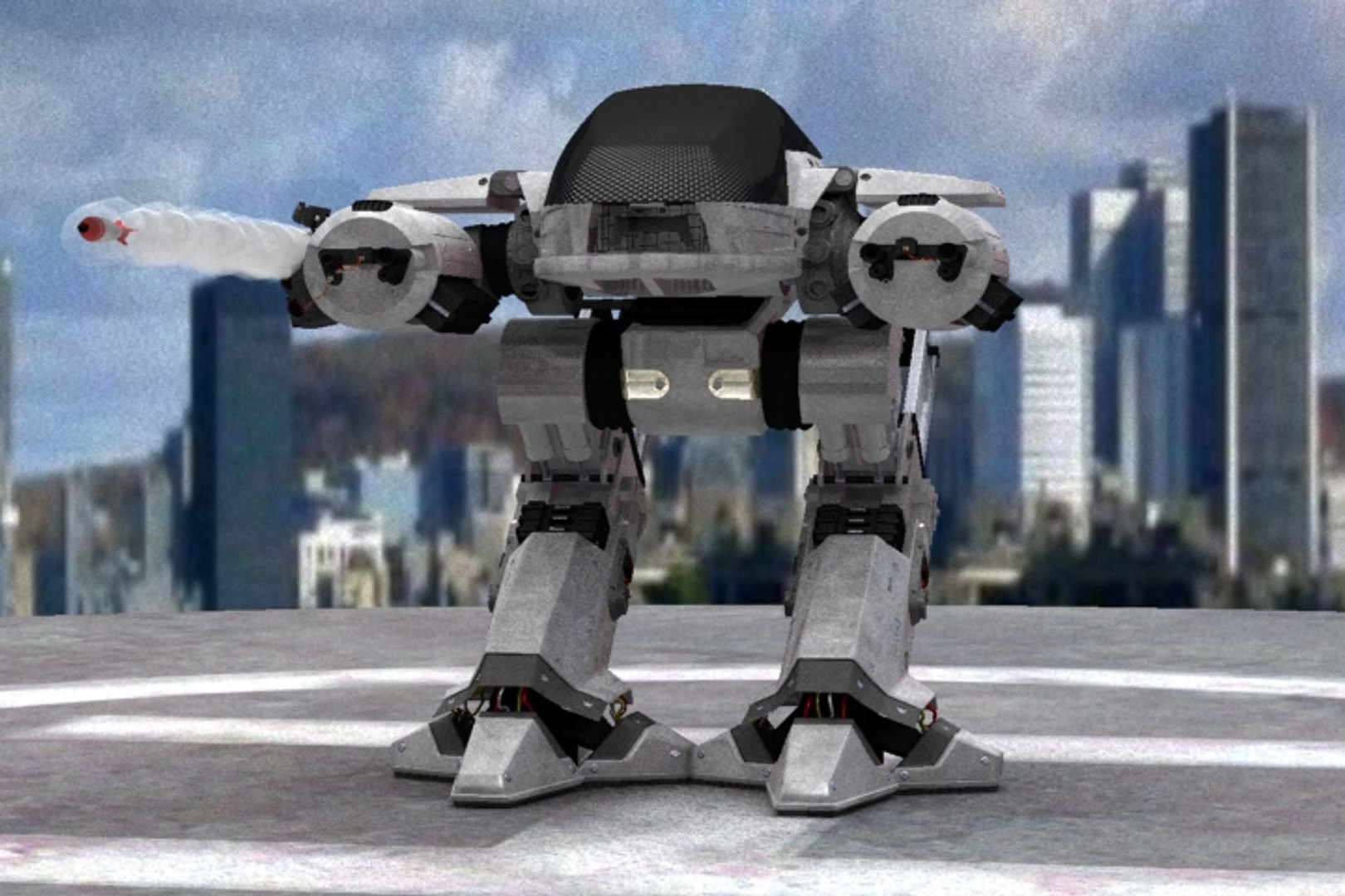 Ed 209 Robocop White 3d Model