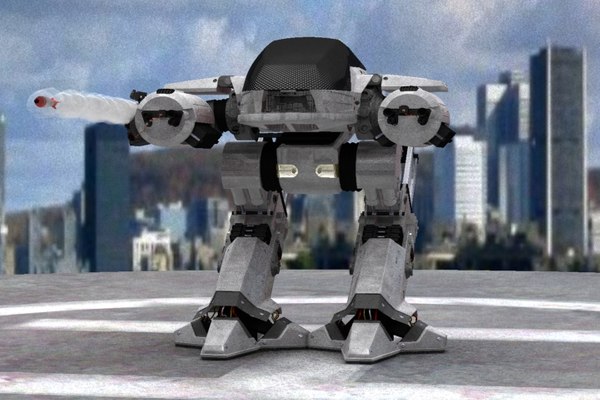 ed 209 robocop white 3d model