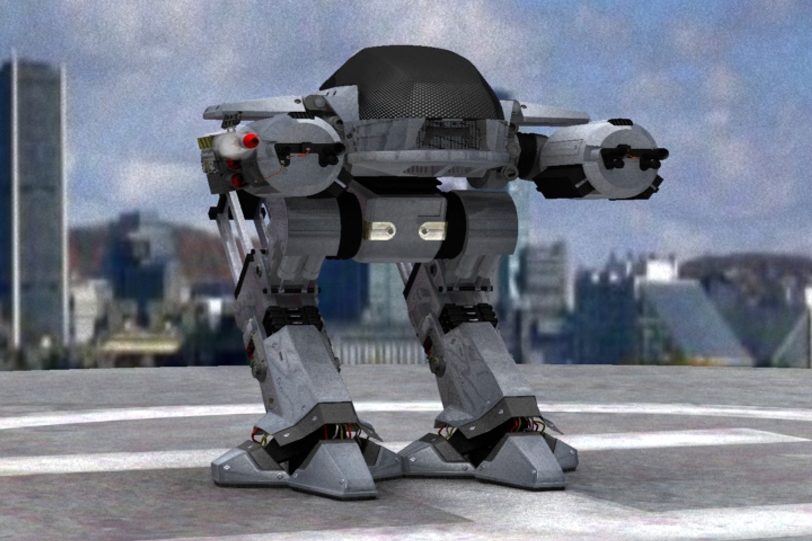 Ed 209 Robocop White 3d Model