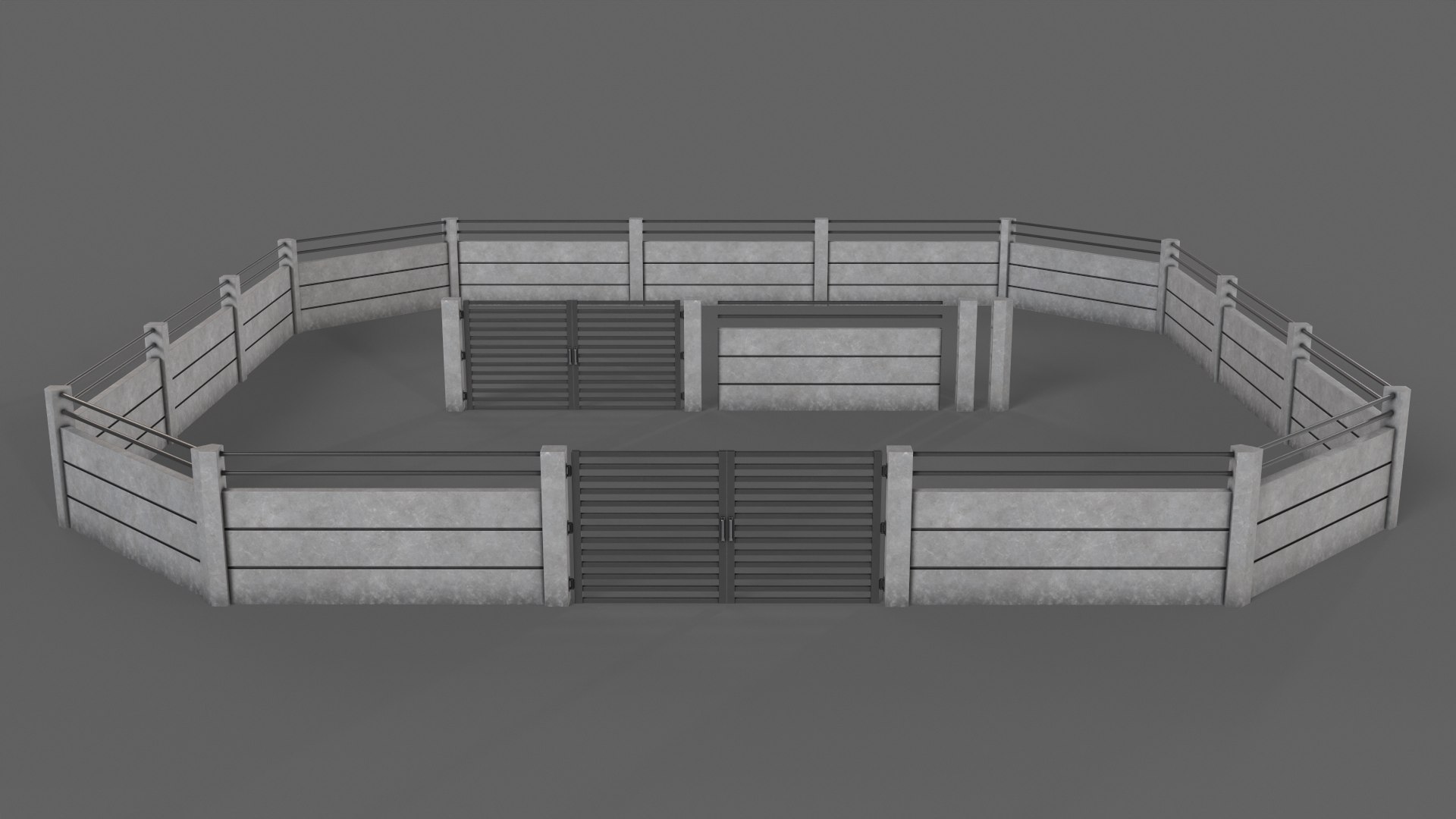 PBR Gate And Wall 4 3D Model - TurboSquid 2320684