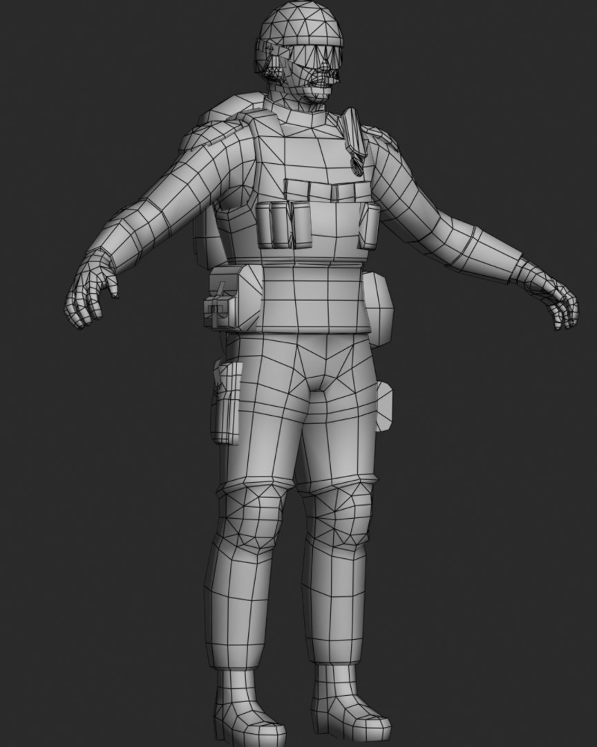 3d Human Military Soldier Model