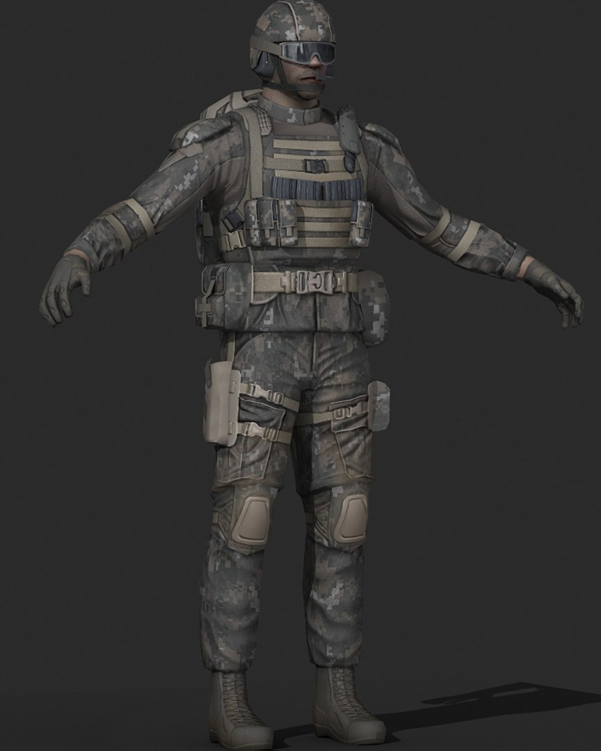 3d Human Military Soldier Model