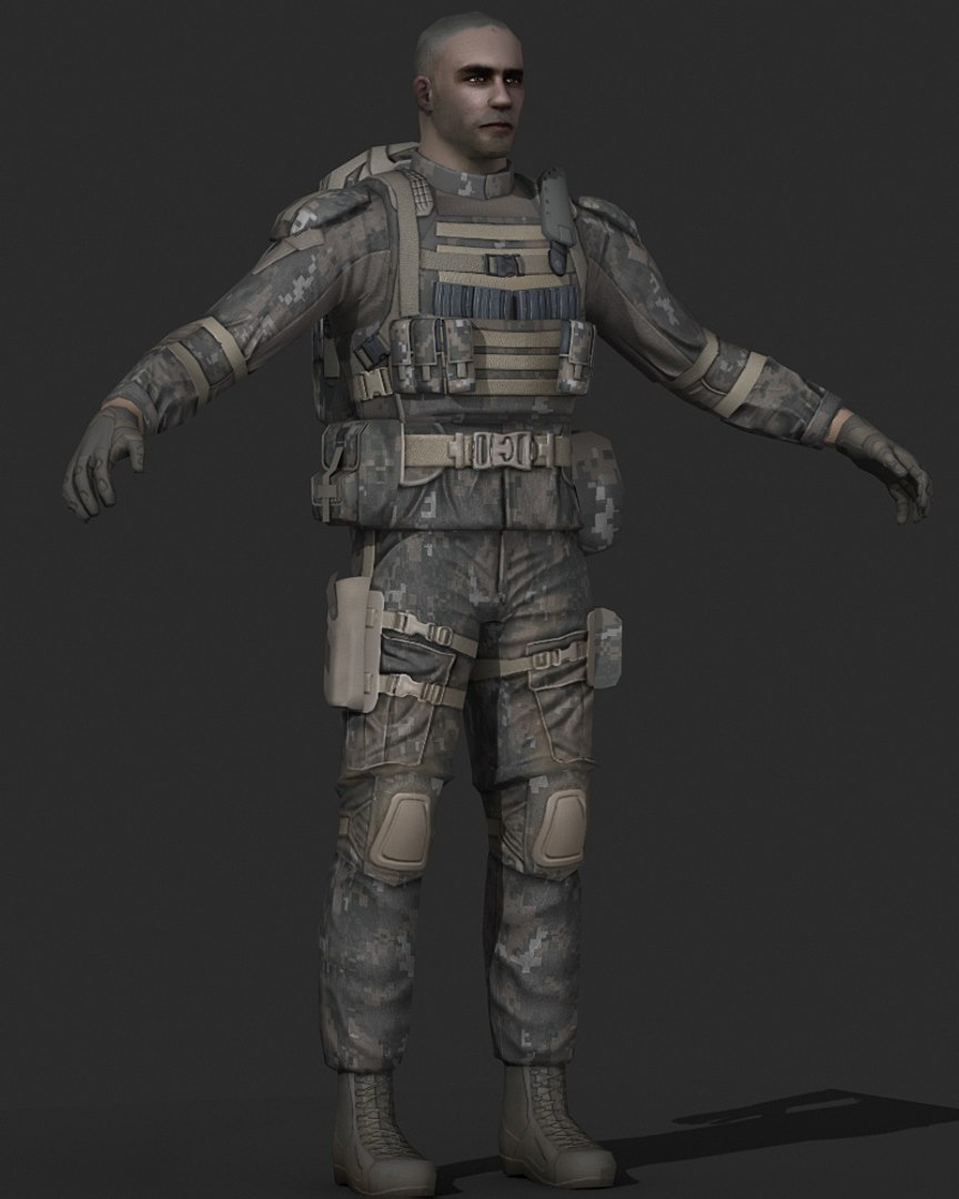 3d Human Military Soldier Model