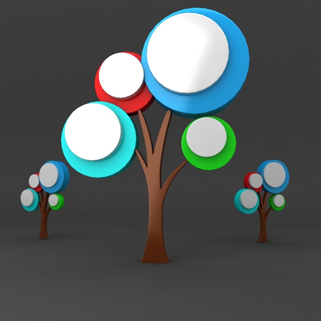 cartoon tree 3d obj