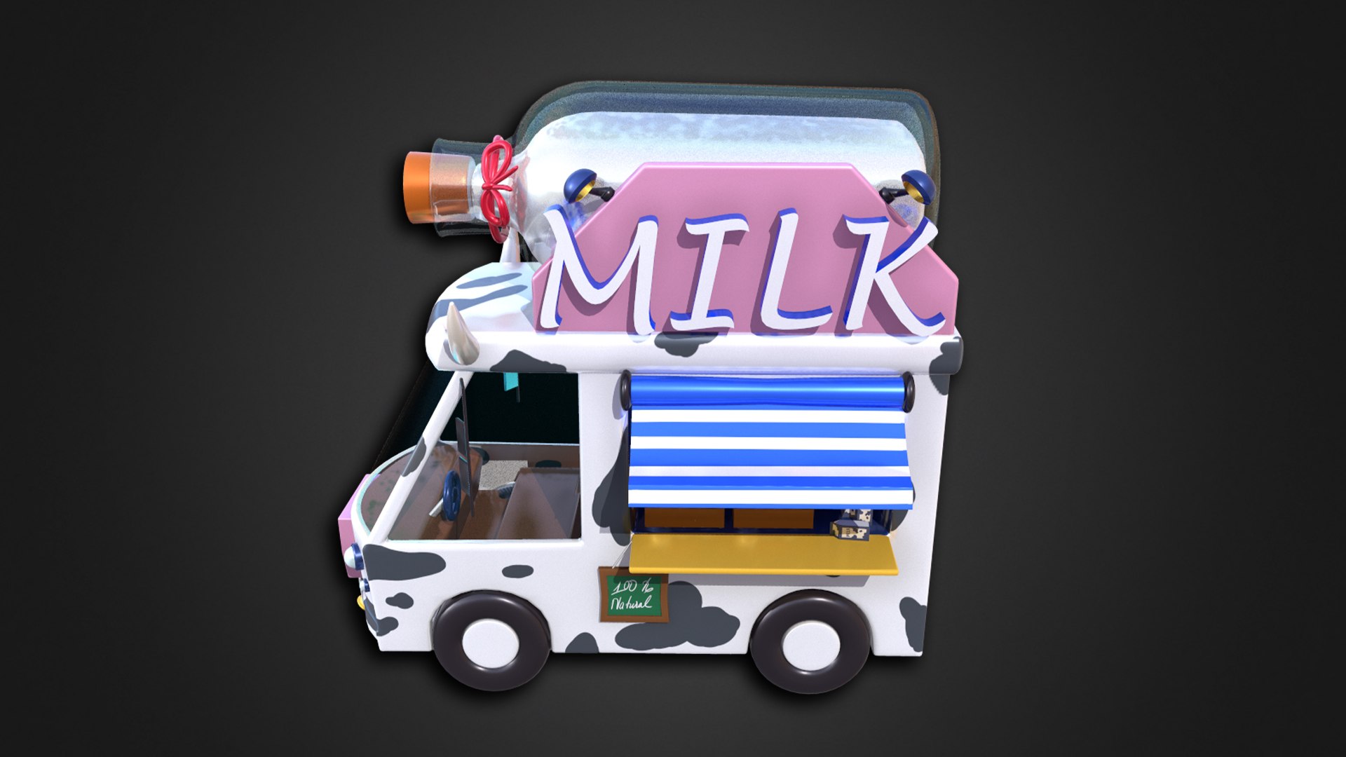 Asset - Cartoons - Food Car Milk Model - TurboSquid 2158645