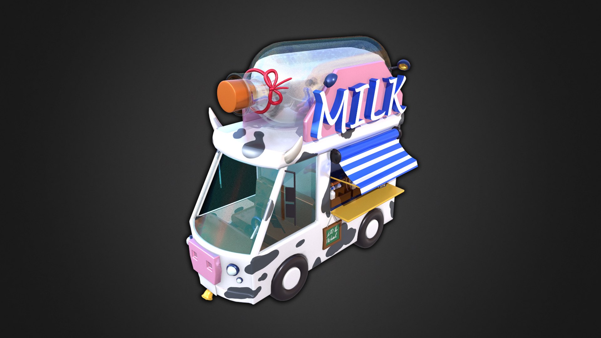 Asset - Cartoons - Food Car Milk Model - TurboSquid 2158645