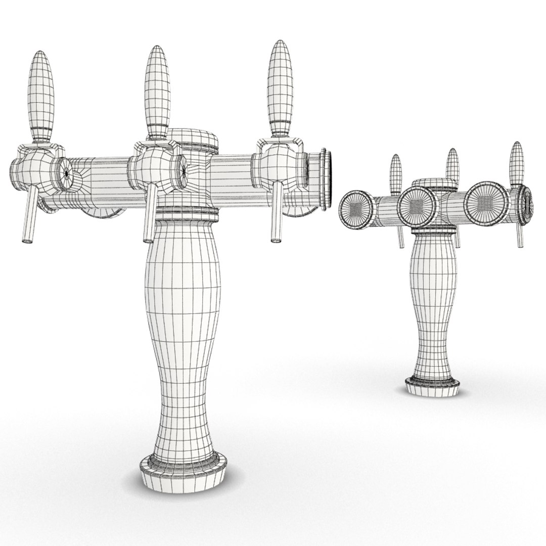 3D 6 beer taps bar - TurboSquid 1424519