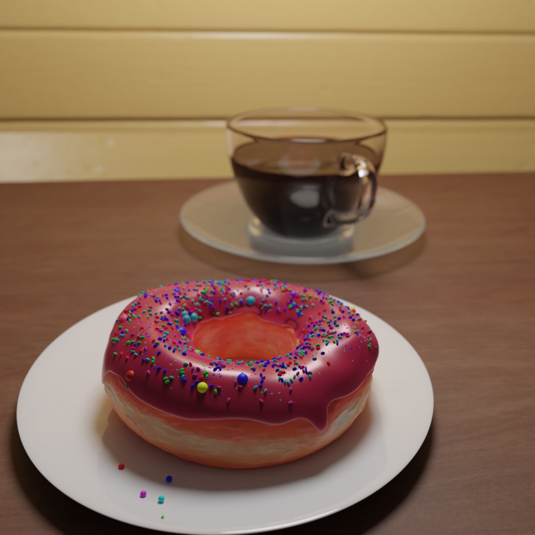 3D Realistic Donut With Colorful Sprinkles Model - TurboSquid 1893098