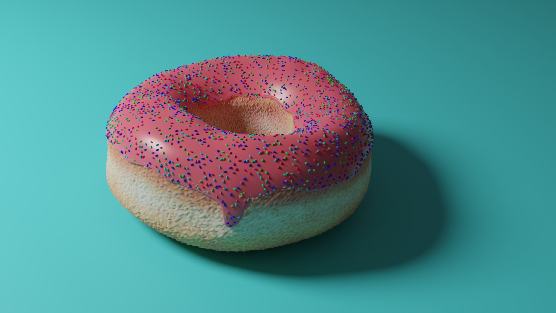 3D Realistic Donut With Colorful Sprinkles Model - TurboSquid 1893098