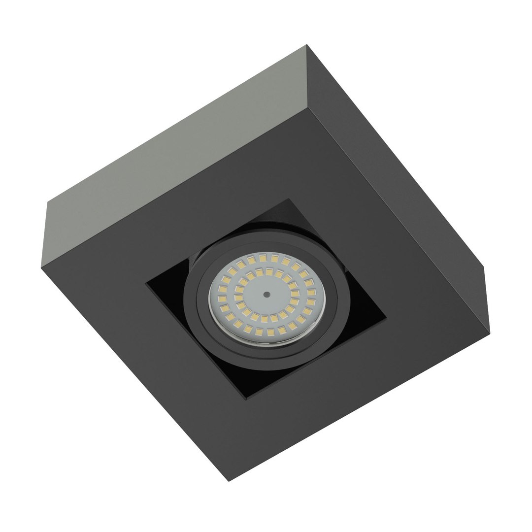 3D Black Rectangular Halogen Light - TurboSquid 1413967