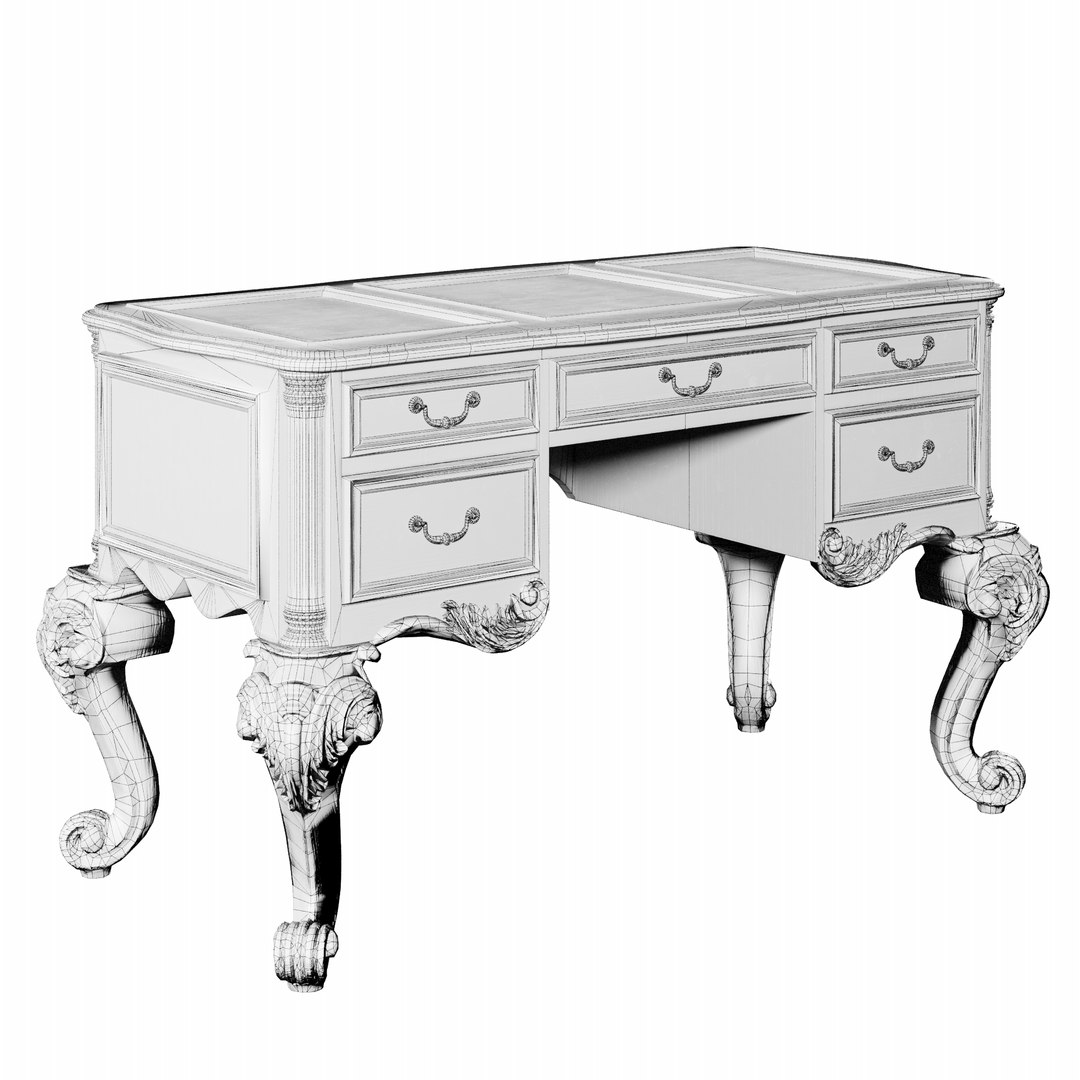 Vintage Writing Desk model - TurboSquid 2158624