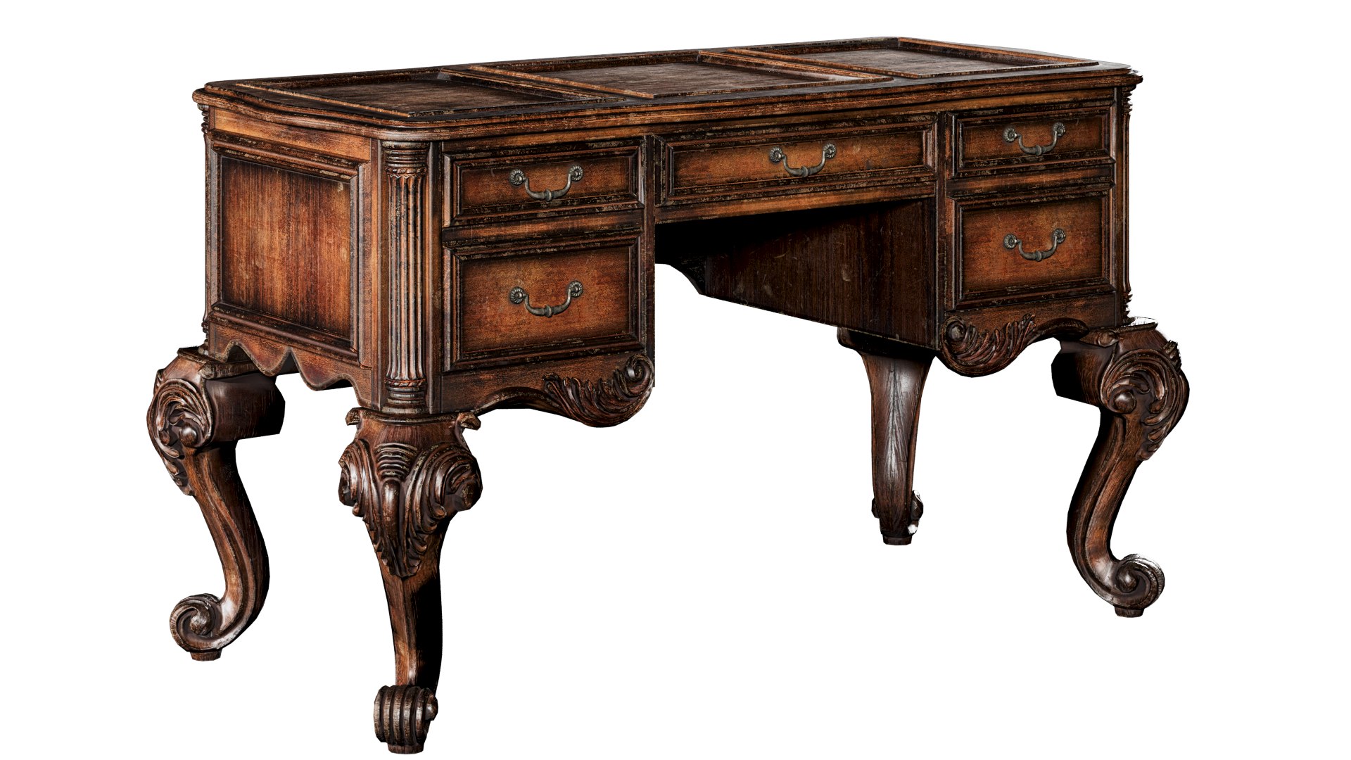 Vintage Writing Desk model - TurboSquid 2158624