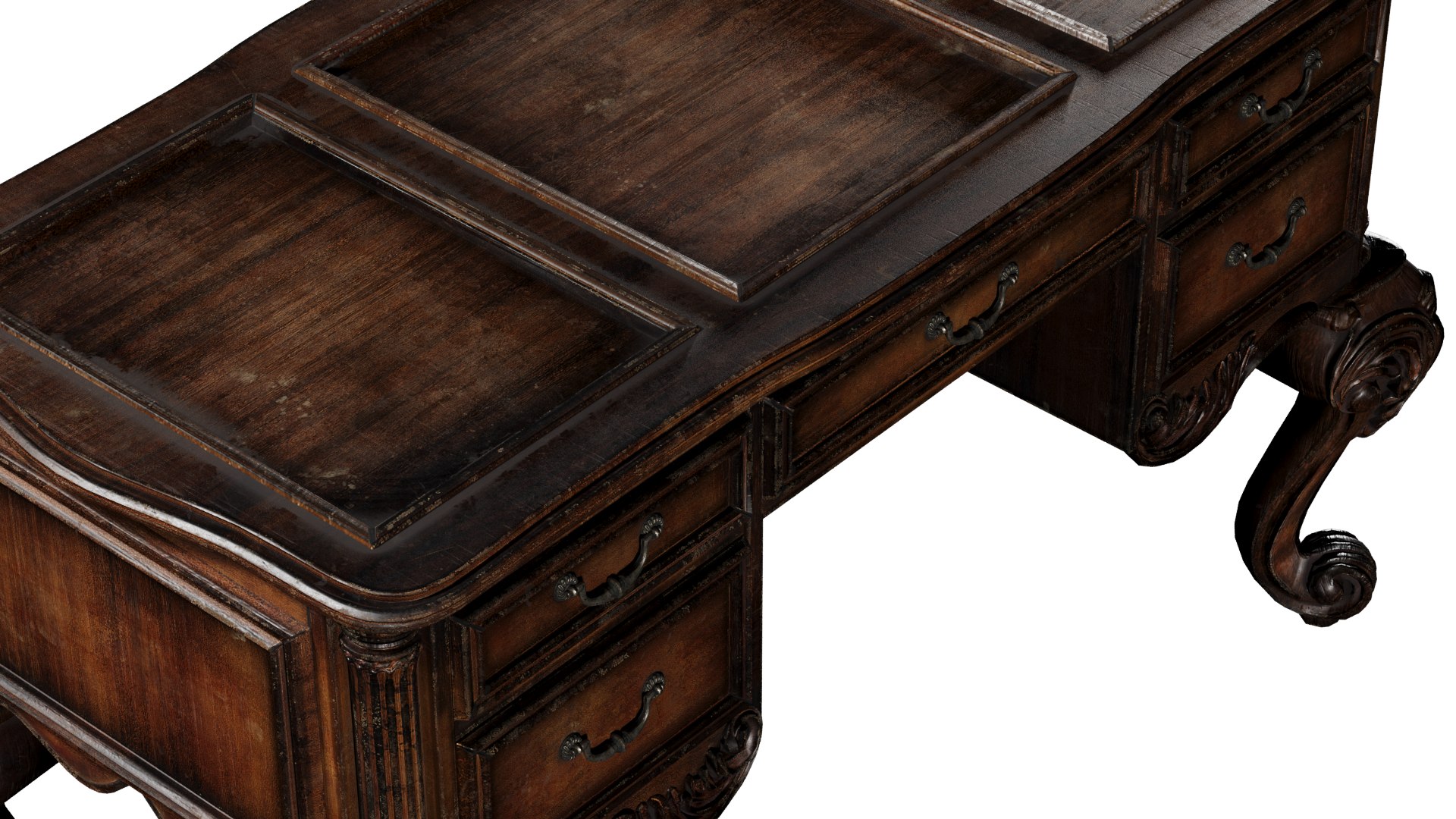 Vintage Writing Desk model - TurboSquid 2158624