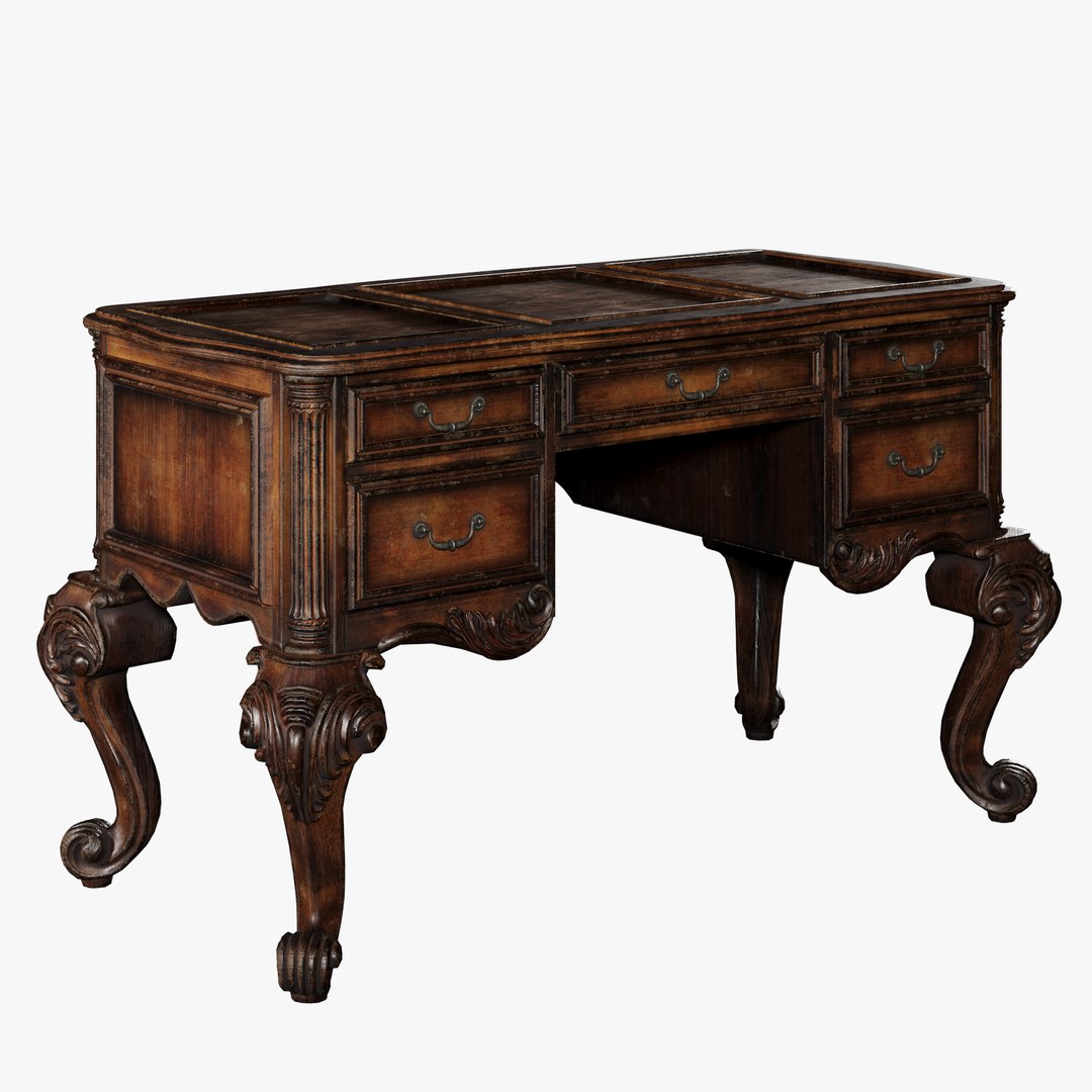 Vintage Writing Desk model - TurboSquid 2158624